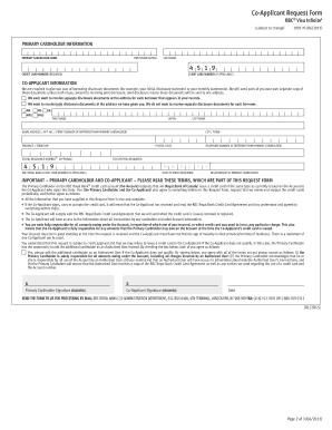 Fillable Online Co-Applicant Request Form - RBC Royal Bank Fax Email ...