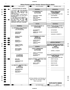 Fillable Online Official Partisan and Non Partisan General Election ...