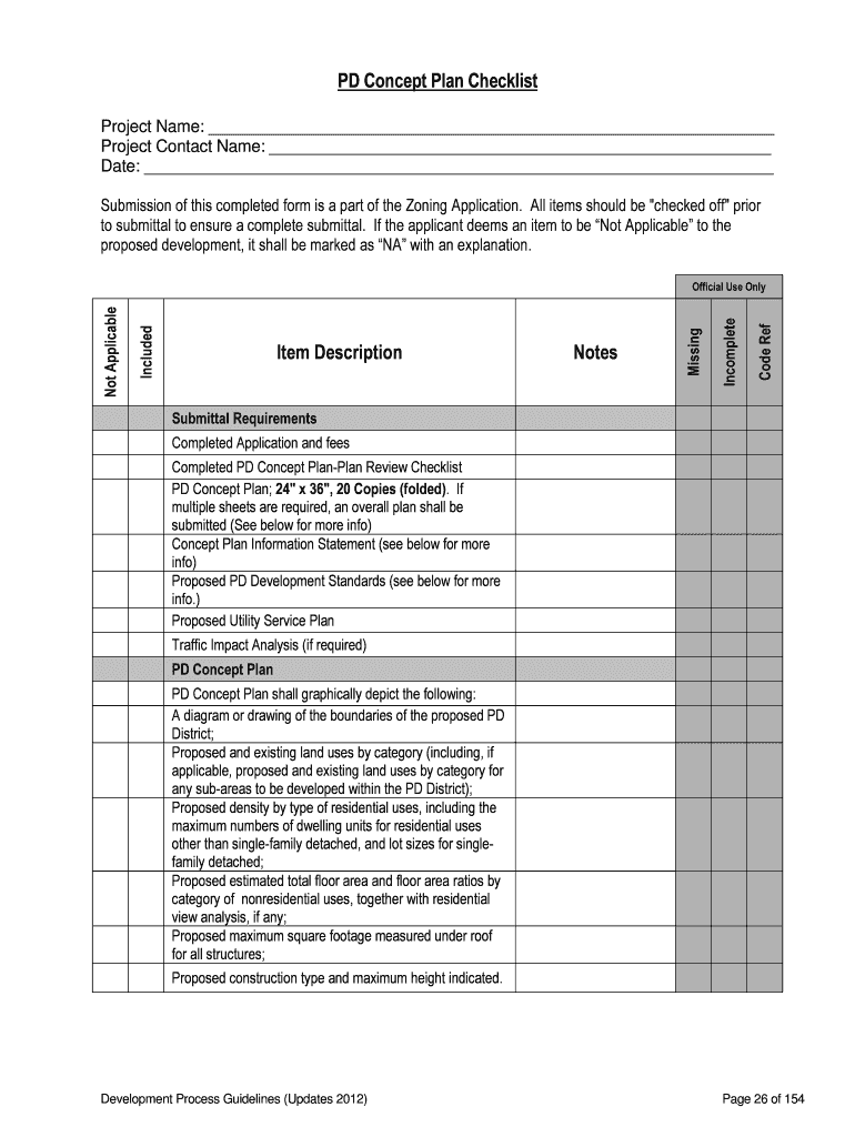 Fillable Online PD Concept Plan Checklist Fax Email Print - pdfFiller