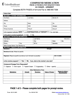 Fillable Online COMPOUND MEDICATION Fax Email Print - pdfFiller