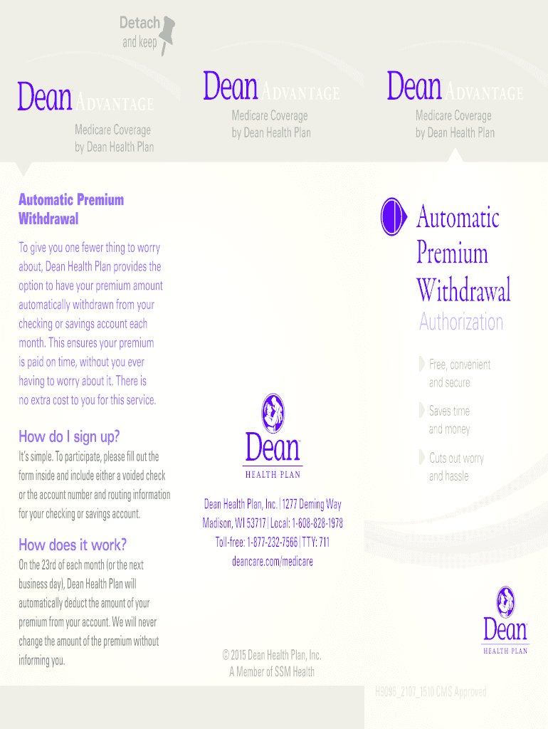 Fillable Online Automatic Premium Automatic Withdrawal Premium ...