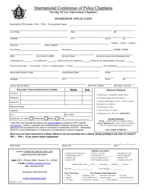 Fillable Online Serving All Law Enforcement Chaplains MEMBERSHP ...