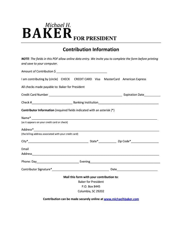 Fillable Online Contribution Information - Razor Planet Fax Email Print ...