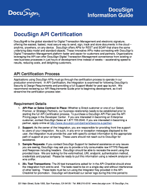 Fillable Online DocuSign API Certification Fax Email Print - pdfFiller