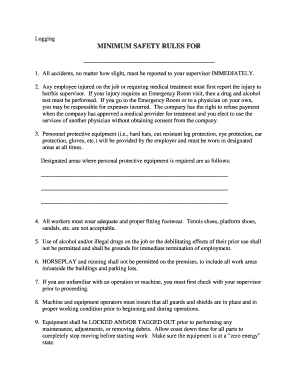 Fillable Online Logging MINIMUM SAFETY RULES FOR - forestrymutualcom ...
