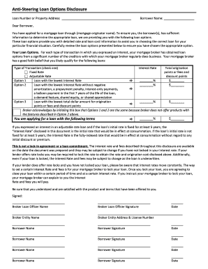 Fillable Online Anti-Steering Loan Options Disclosure - Michigan Mutual ...