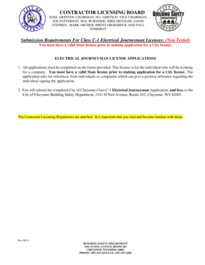 Fillable Online Submission Requirements For Class C 1 Electrical Fax ...