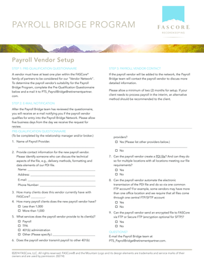 Fillable Online PAYROLL BRIDGE PROGRAM - dcprovidercom Fax Email Print ...