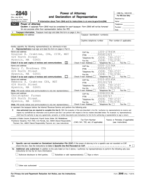 Fillable Online July 2014 - Blank IRS POA Form 2848 Fax Email Print ...