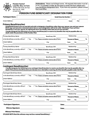 Fillable Online Beneficiary Designation Form - fundoneiatsecom Fax ...