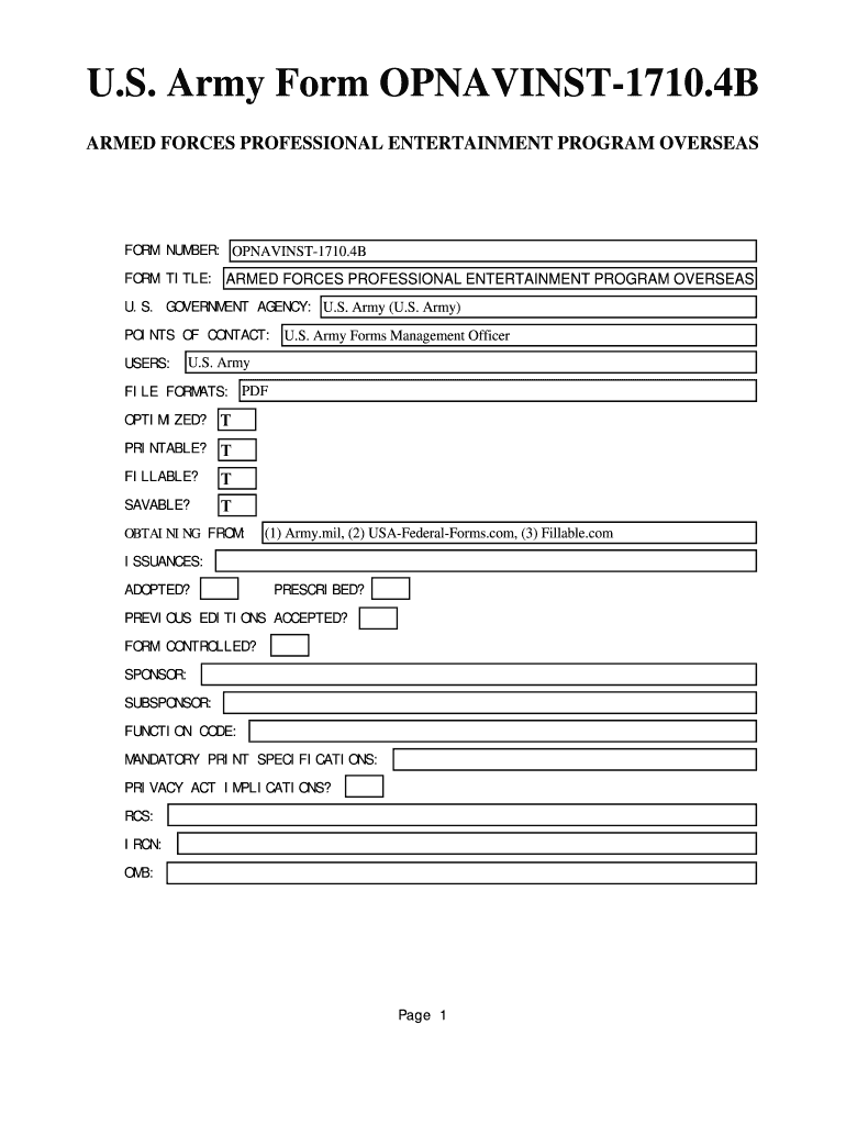 Fillable Online US Army Form OPNAVINST-1710 - usa-federal-formscom Fax ...
