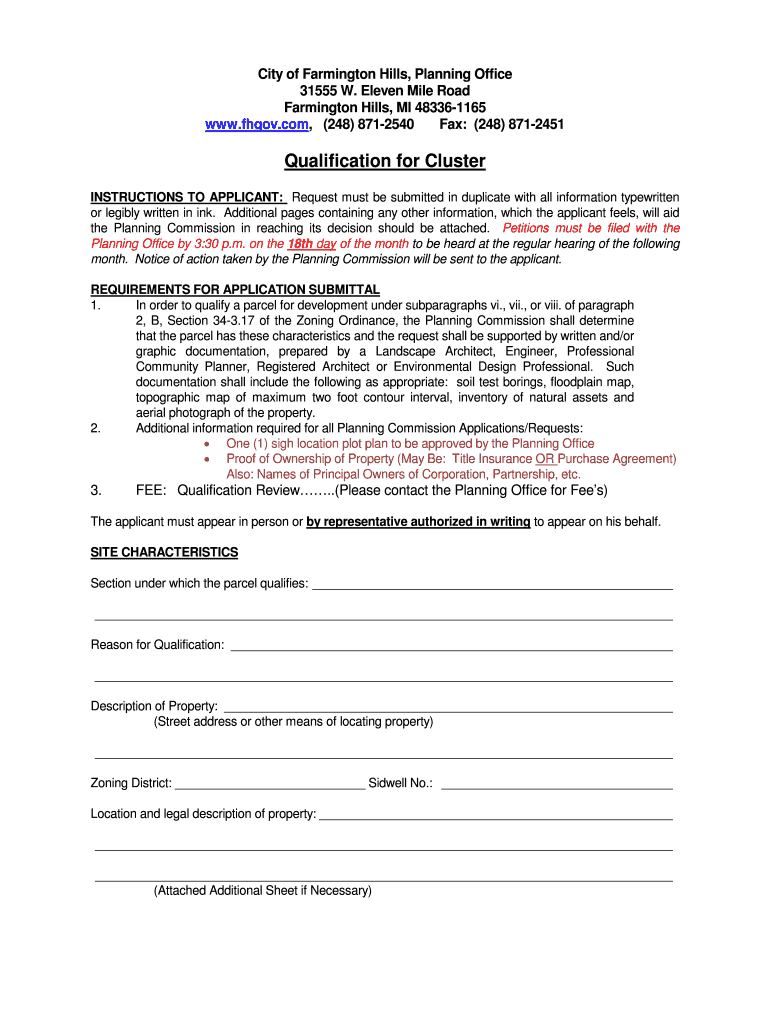 Fillable Online PCD - Cluster Qualification Application Fax Email Print ...