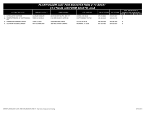Fillable Online PLANHOLDER LIST FOR SOLICITATION 2-14-B0481 TACTICAL ...
