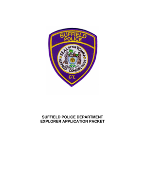 Fillable Online SUFFIELD POLICE DEPARTMENT EXPLORER APPLICATION PACKET ...