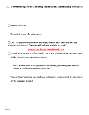 Fillable Online 5302012 2012 Swimming Pool Opening Inspection ...