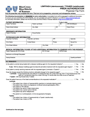 Fillable Online PRIOR AUTHORIZATION Physician Fax Form - BCBSKS Fax ...