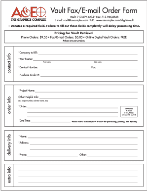 Fillable Online AB Vault FaxE-mail Order Form - aecomplexcom Fax Email ...
