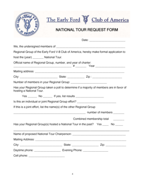 Fillable Online NATIONAL TOUR REQUEST FORM - Hemmings Fax Email Print ...