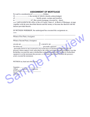 Fillable Online Assignment of Mortgage - Documents Templates Fax Email ...