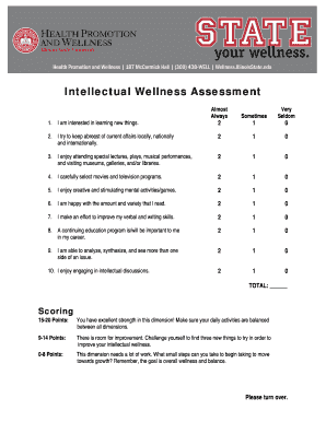 Fillable Online Intellectual Wellness Assessment Fax Email Print ...