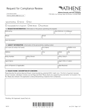 Fillable Online Request for Compliance Review Fax Email Print - pdfFiller