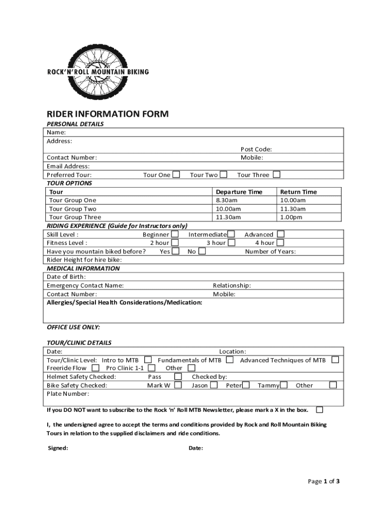 Fillable Online INT 2565 15Bike Week 2015 BOOKING FORM final.DOCX Fax ...