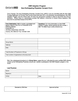 Fillable Online EMR Adoption Program Non-Participating Physician ...