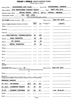 Fillable Online TRAP ft SHOOT REPORT FORM Please type or print Fax ...