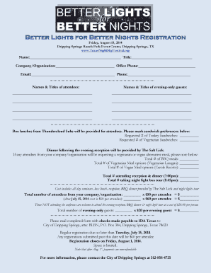 Fillable Online Better Lights for Better Nights Conference Fax Email ...