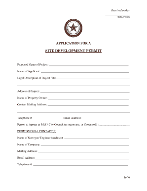 Fillable Online SITE DEVELOPMENT PERMIT - City Of Dripping Springs Fax ...