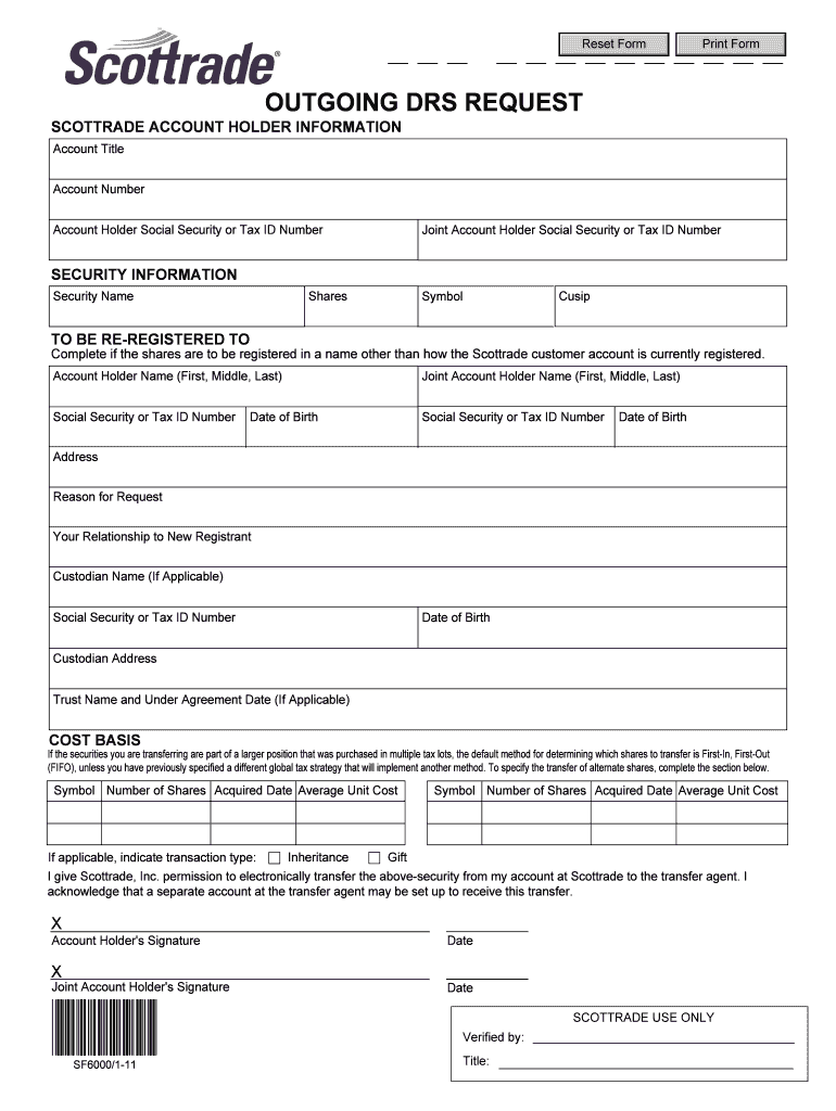 Fillable Online OUTGOING DRS REQUEST Fax Email Print - pdfFiller