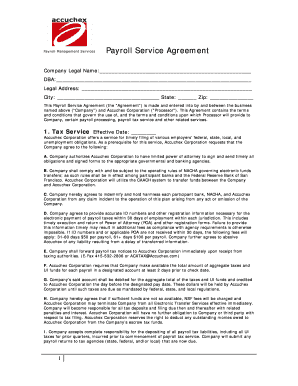 Fillable Online Payroll Service Agreement - Accuchex Fax Email Print ...