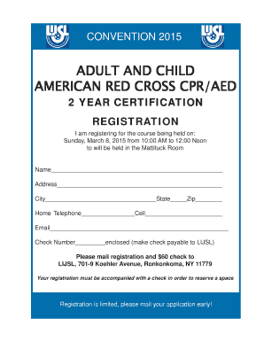Fillable Online ADULT AND CHILD AMERICAN RED CROSS CPRAED Fax Email ...