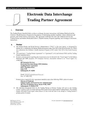 Fillable Online Indiana Family and Social Services Administration Electronic Data Interchange ...
