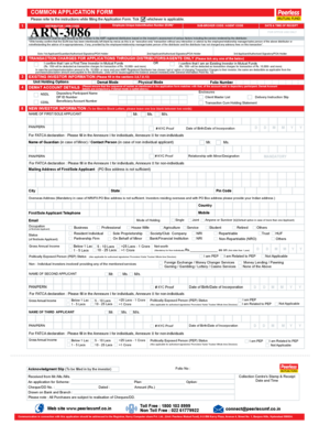 Fillable Online COMMON APPLICATION FORM ARN-3086 Fax Email Print - pdfFiller