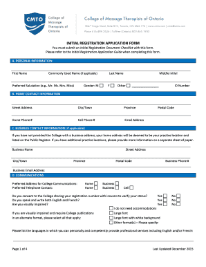 Fillable Online INITIAL REGISTRATION APPLICATION FORM Initial ...