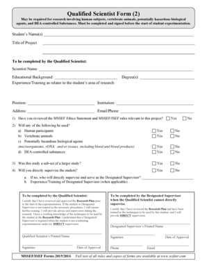 Fillable Online Qualified Scientist Form 2 - Massachusetts State ...