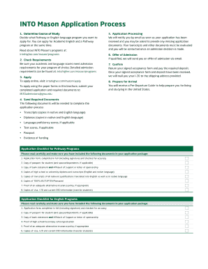 Fillable Online INTO Mason Application Process Fax Email Print - pdfFiller