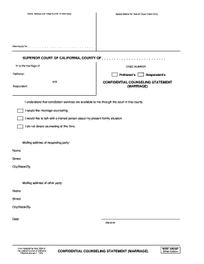 Fillable Online CONFIDENTIAL COUNSELING STATEMENT Fax Email Print - pdfFiller