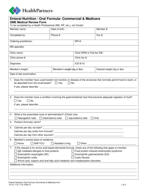 Fillable Online Enteral Nutrition Oral Formula Commercial Medicare Fax ...