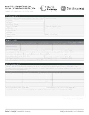 Fillable Online Northeastern university and global pathways application ...