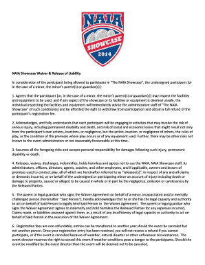 Fillable Online NAIA Athletic Waiver - JHL-MAB notes Fax Email Print ...
