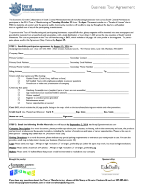 Fillable Online Business Tour Agreement Fax Email Print - pdfFiller