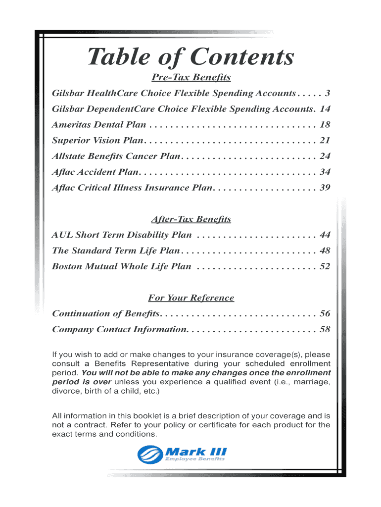 Fillable Online Gilsbar HealthCare Choice Flexible Spending Accounts 3 ...