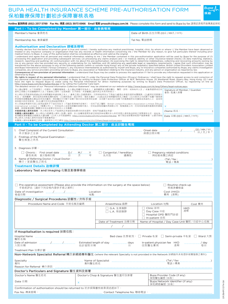 Bupa Authority Form - Fill Online, Printable, Fillable, Blank | pdfFiller