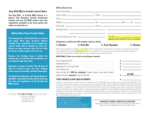 Fillable Online Official Entry Form Hog Wild BBQ in Corinth Contest Fax ...