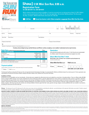 Fillable Online PREFERRED LOGO SUN 25K Mini Sun Run 800 am SUN Fax ...
