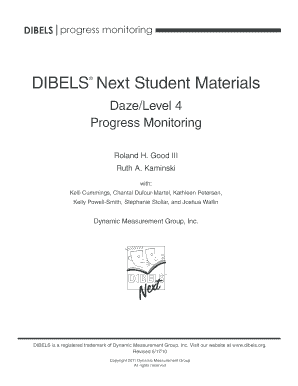 Fillable Online www5 milwaukee k12 wi DIBELS progress monitoring - www5 ...