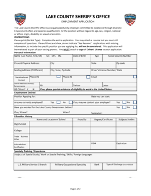 Fillable Online LAKE COUNTY SHERIFFS OFFICE Fax Email Print - pdfFiller