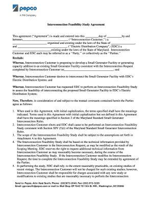 Fillable Online 2008-06 Interconnection Feasibility Study Agreement.doc Fax Email Print - pdfFiller